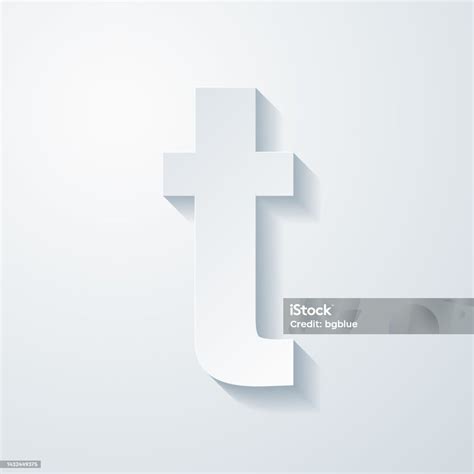 문자 T 빈 배경에 종이 잘라내기 효과가 있는 아이콘 알파벳 T에 대한 스톡 벡터 아트 및 기타 이미지 알파벳 T 로고 3차원 형태 Istock