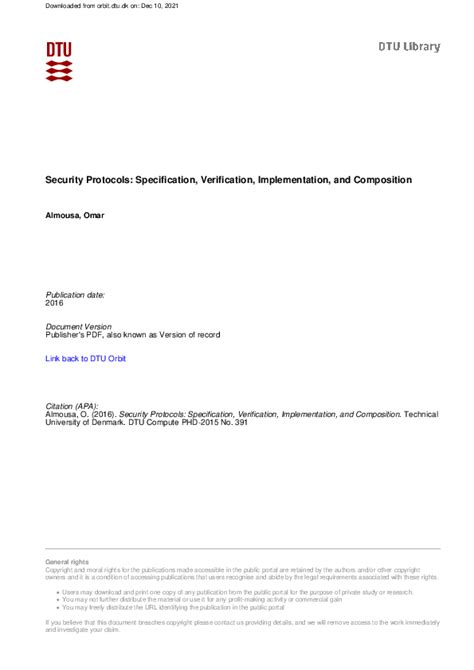 pdf security protocols specification verification implementation