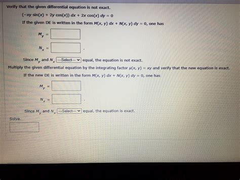 Solved Verify That The Given Differential Equation Is Not