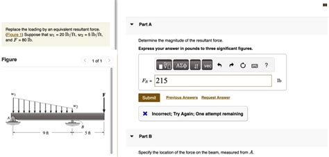 Replace The Loading By An Equivalent Resultant Force Figure 1 Suppose That W1 20 Lbft W2