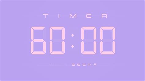 60 Minute Digital Countdown Timer With Simple Beeps 💕💜 Youtube