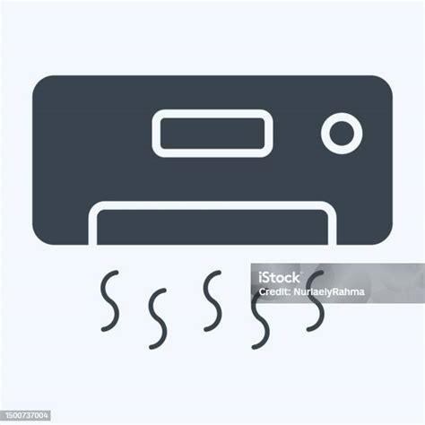 아이콘 냉각 에어컨 기호와 관련이 있습니다 글리프 스타일 심플한 디자인 편집 가능 간단한 그림 교환에 대한 스톡 벡터 아트 및