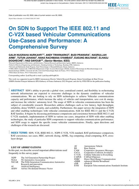 Pdf On Sdn To Support The Ieee 802 11 And C V2x Based Vehicular Communications Use Cases And