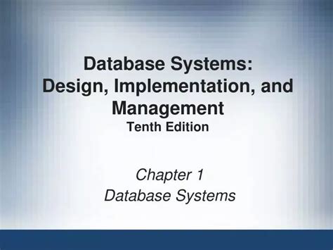 Ppt Database Systems Design Implementation And Management Tenth