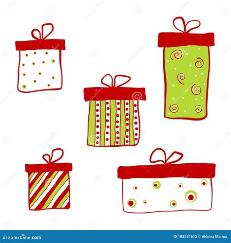 Cute Hand Drawing Simple Vector Sketch Design Cartoon T Boxes Stock Vector Illustration