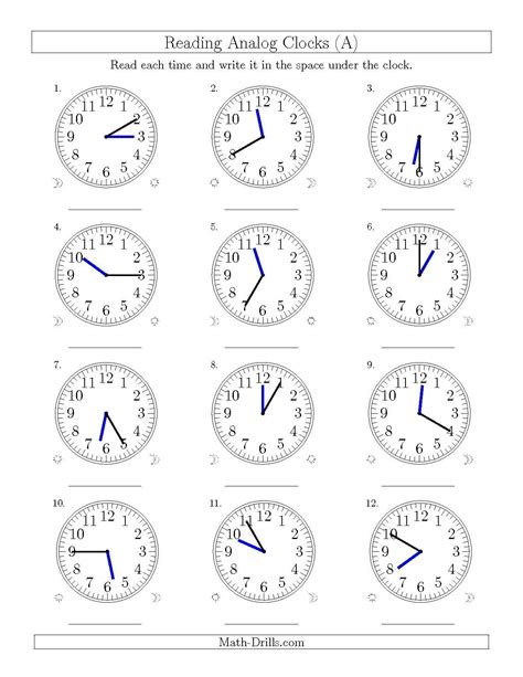 Reading Analog Clock Worksheets Reading Worksheet Printable