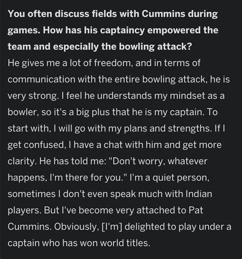 Natarajan On Playing Under Cummins No Wonder Hes Rated As One Of The Best Captions Currently