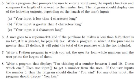 Solved 5 Write A Program That Prompts The User To Enter A