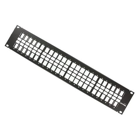 Leviton 49255 H48 Steel 19 Inch Rack Mount 2u Rack 48 Portpatch Panel Black Quickport®