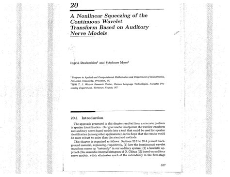 Pdf A Nonlinear Squeezing Of The Continuous Wavelet Transform Based