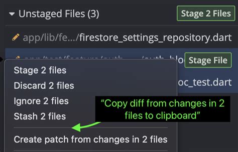 Copy Diff Patch Of Selected Files Commits To Clipboard Gitkraken