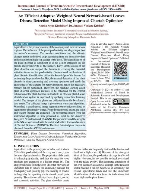 an efficient adaptive weighted neural network based leaves disease detection model using