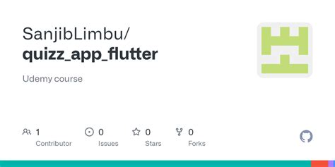 github sanjiblimbu quizz app flutter udemy course
