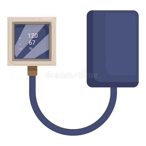 Digital Blood Pressure Monitor Measuring Vital Signs Stock Illustration