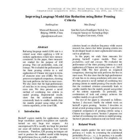 Improving Language Model Size Reduction Using Better Pruning Criteria