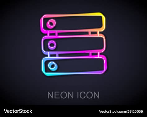 Glowing Neon Line Server Data Web Hosting Icon Vector Image
