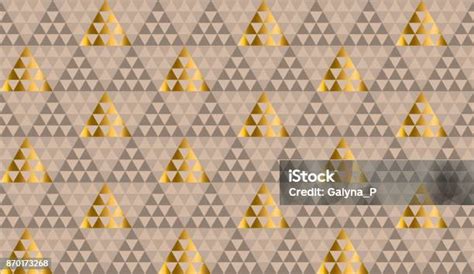 럭셔리 형상을 검은색 금색과 베이지색 원활한 벡터 일러스트 레이 션 개념 카드 초대장 인쇄 헤더에 대 한 삼각형 형상 패턴 및 웹 디자인 포장지 직물 공단에 대한 스톡 벡터