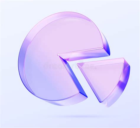 3d Glass Morphism Holographic Pie Chart Render Icon Crystal Light