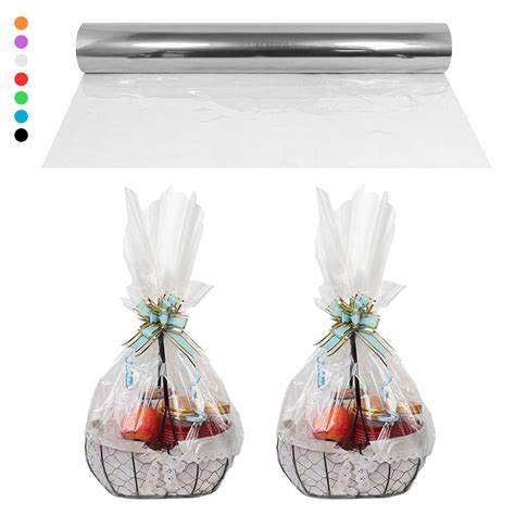 Tripumer 1 Roll Cellophane Wrapping Paper 16 Inch X 100 Feet Thick Cellophane Wrap Roll For T
