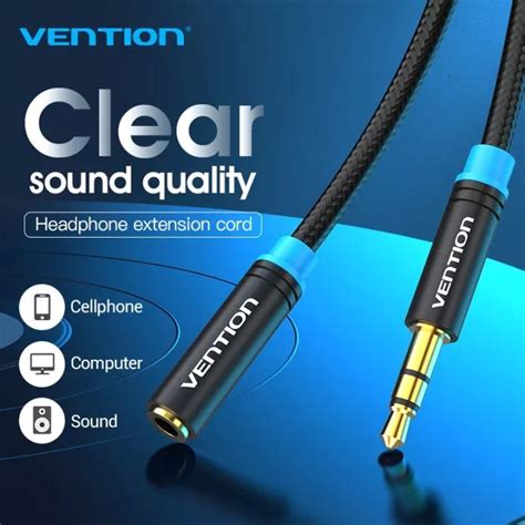 Vention Earphone Extension Cable Mm Audio Jack Male To Female Extension Cable For Headphone