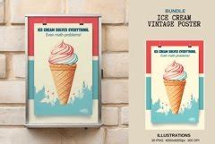 Ice Cream Vintage Poster Bundle 30 Illustrations