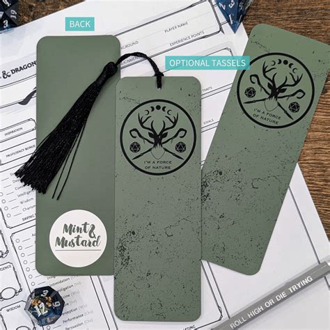 Dnd Druid Class Sigil Bookmark Mint And Mustard