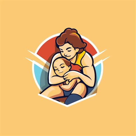 Madre Abrazando A Su Hijo Ilustraci N Vectorial De Una Madre Abrazando A Seu Beb Vector Premium