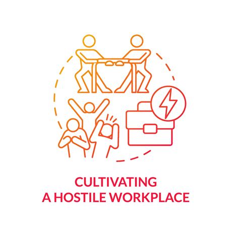 Cultivating Hostile Workplace Red Gradient Concept Icon Unethical