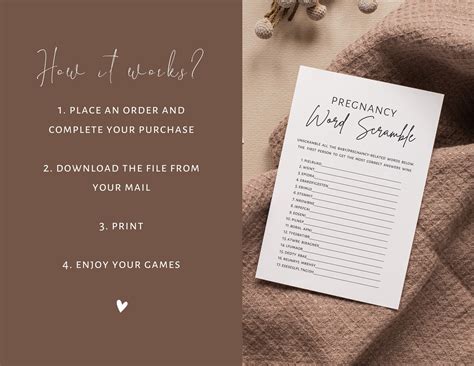 Word Scramble Baby Shower Game Gender Reveal Games Pregnancy Word Scramble Guess Words Game