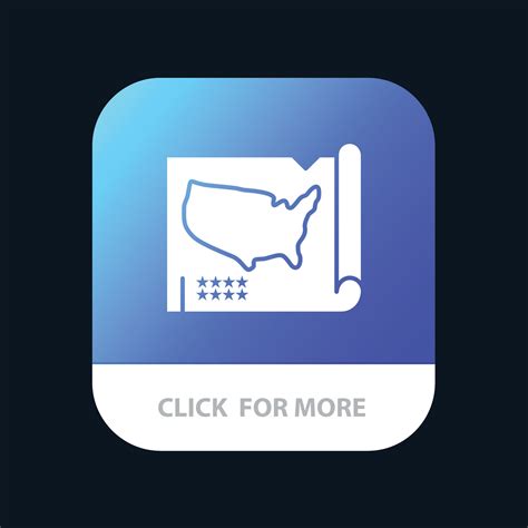 Map States United Usa Mobile App Button Android And Ios Glyph Version