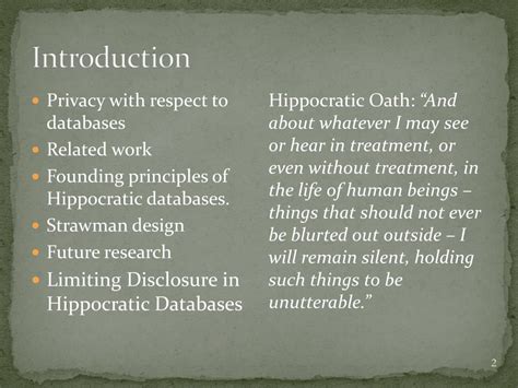 Ppt Hippocratic Databases Powerpoint Presentation Free Download Id