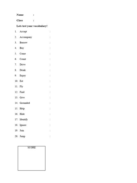 Lets Test Your Vocabulary Pdf