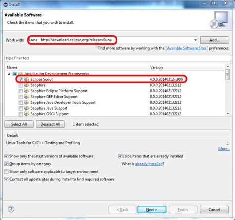 Scouthowto40install Scout Sdk Eclipsepedia