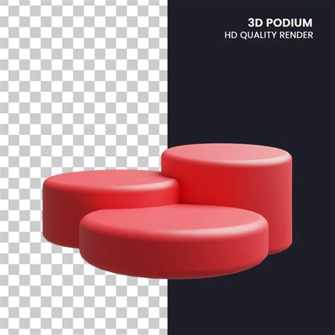 3d 렌더링의 빨간색 연단 프리미엄 Psd 파일