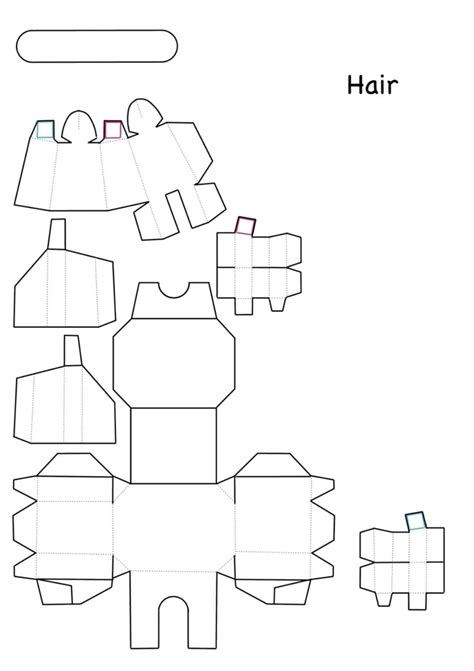 Blank Papercraft Box Template Paper Toys Template Paper Doll Template