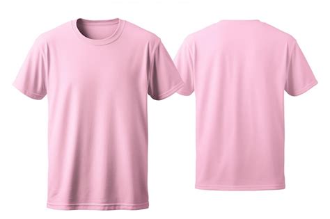 Plain Pink Tshirt Front And Back View Mockup Premium Ai Generated Image