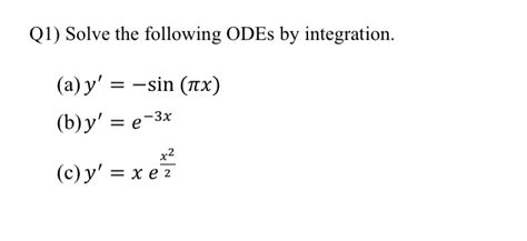 solved q1 ﻿solve the following odes by