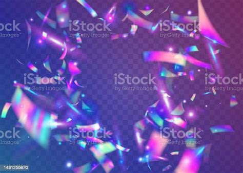 Iridescent Confetti Falling Effect Laser Festival Illustration Stock