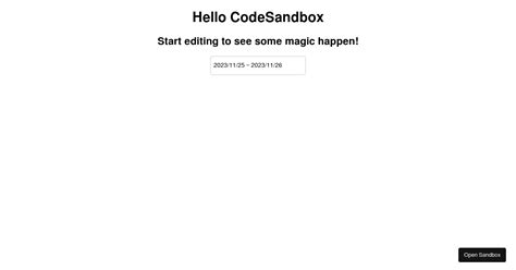 React Date Picker Forked Codesandbox