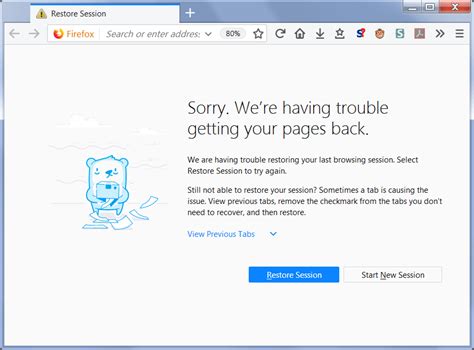 Restore Session Issue R Firefox