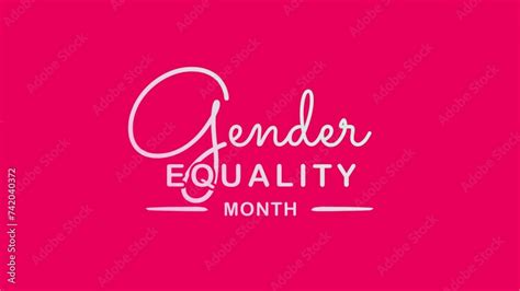 Gender Equality Month Text Animation Great For Gender Equality Month
