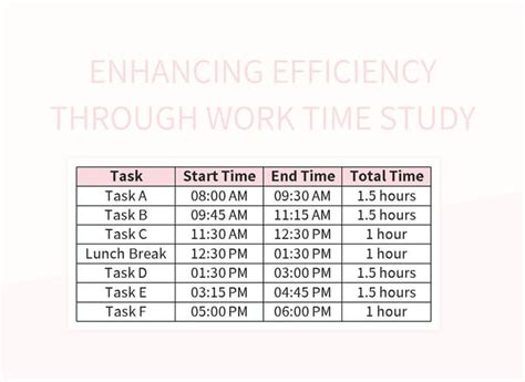 Free Time Study Templates For Google Sheets And Microsoft Excel Slidesdocs