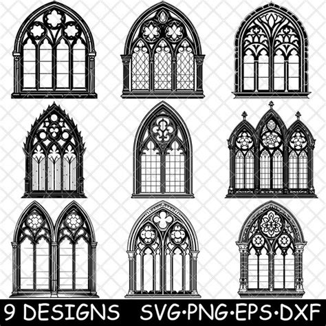 Gothic Window Template Etsy