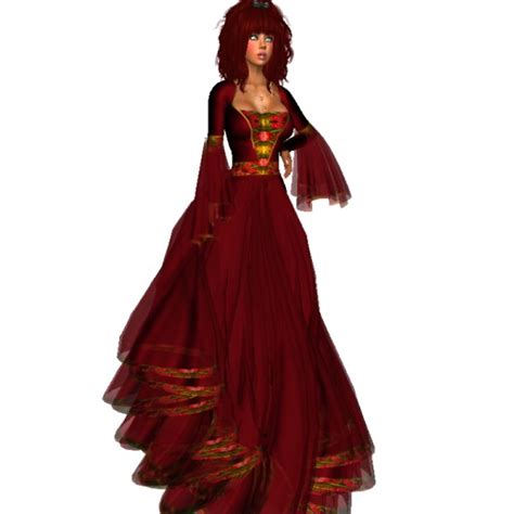 Second Life Marketplace Bandm Maid Marian Gown Red