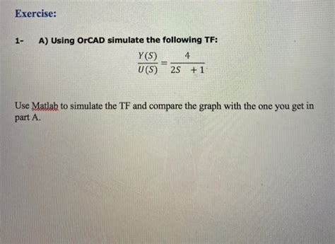Solved Exercise 1 A Using Orcad Simulate The Following