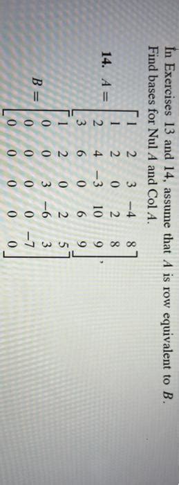 Solved In Exercises And Assume That A Is Row Chegg Com