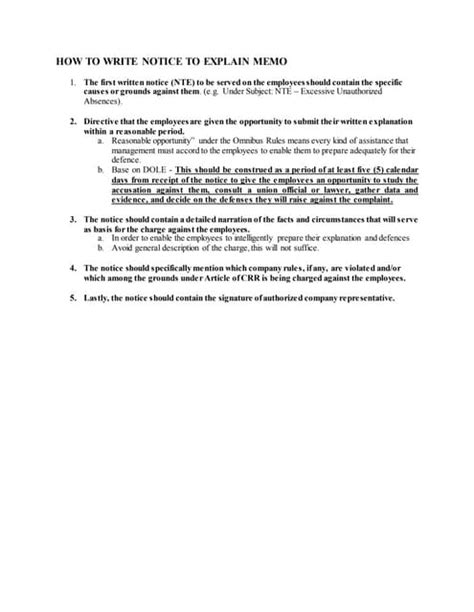 How To Write Notice To Explain Memo Docx