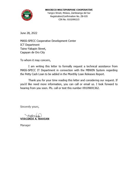 Mass Specc Letter Request Pdf
