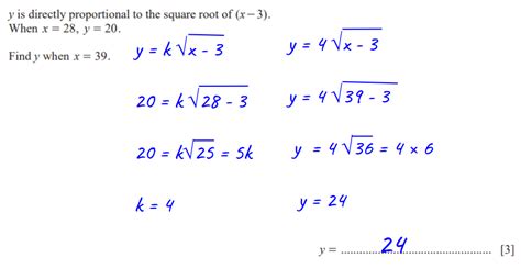 Direct And Inverse Proportion Past Paper Questions For Igcse Cambridge 0580 Revise Right Now