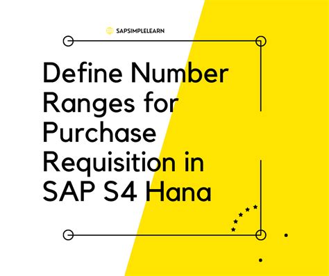 Define Number Ranges For Purchase Requisition In SAP S4 Hana